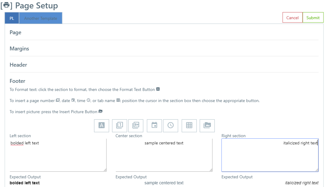 Add a Header or Footer to a Template – Qvinci Software