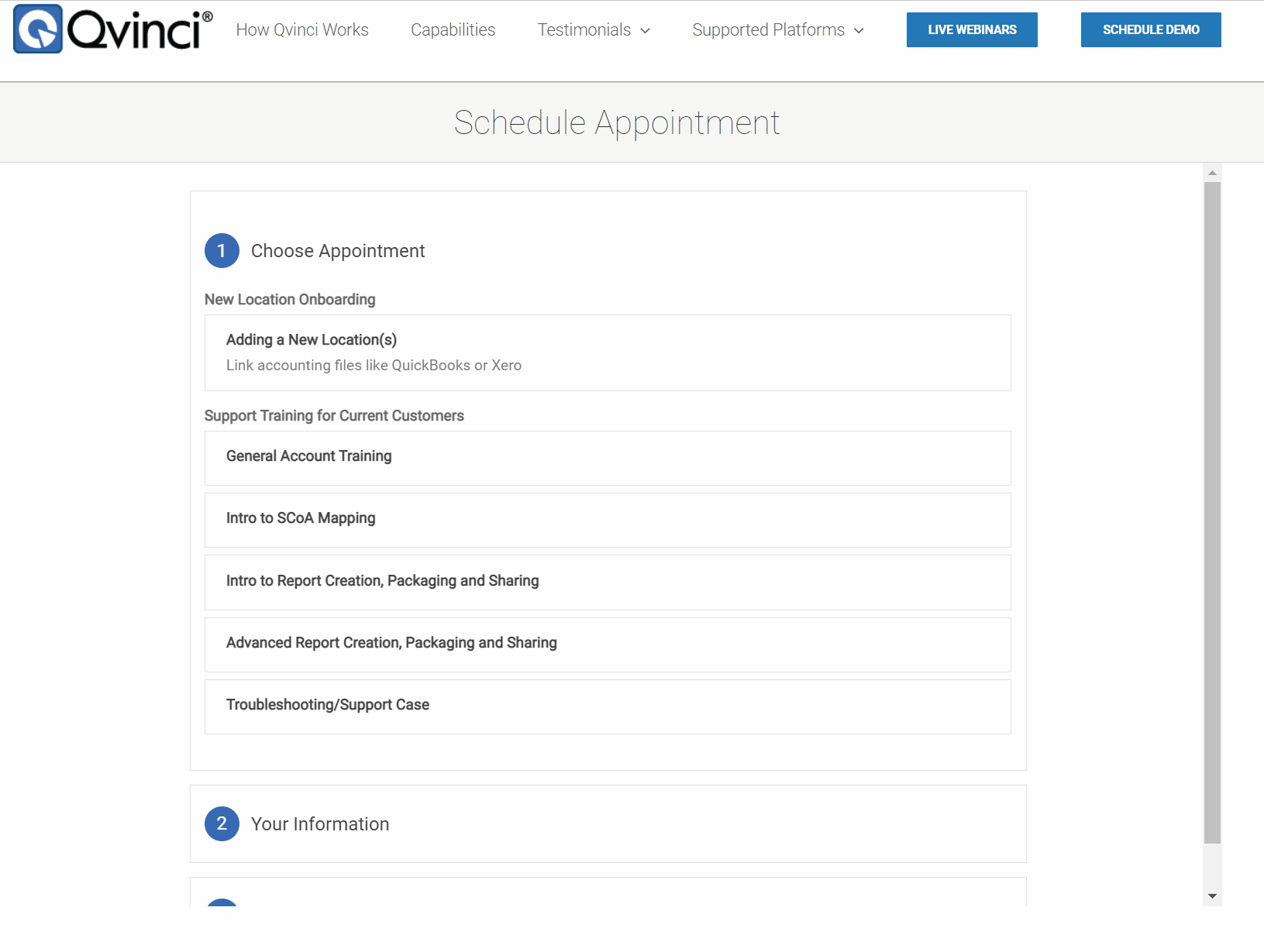 Schedule An Appointment Qvinci Software